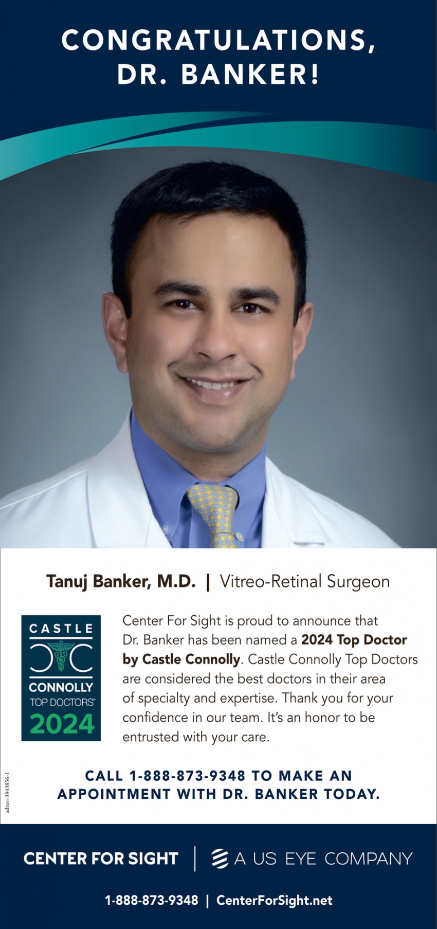 Congratulations, Dr. Banker!, Center for Sight, Sarasota, FL