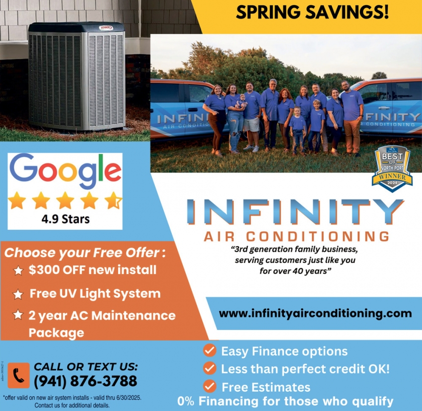 Spring Savings!, Infinity Air Conditioning